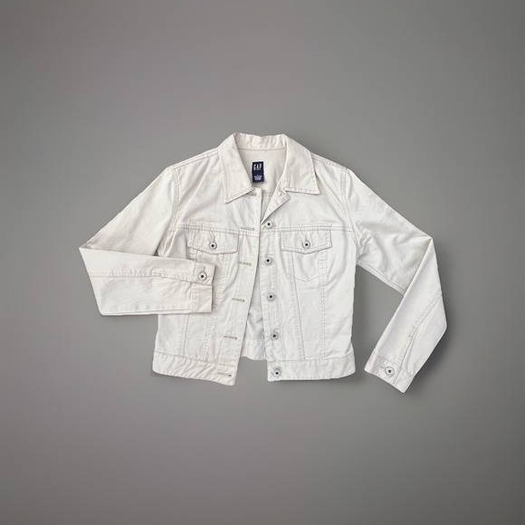 GAP | Jackets & Coats | Vintage 9s Gap Womens Beige Denim Short Jean ...